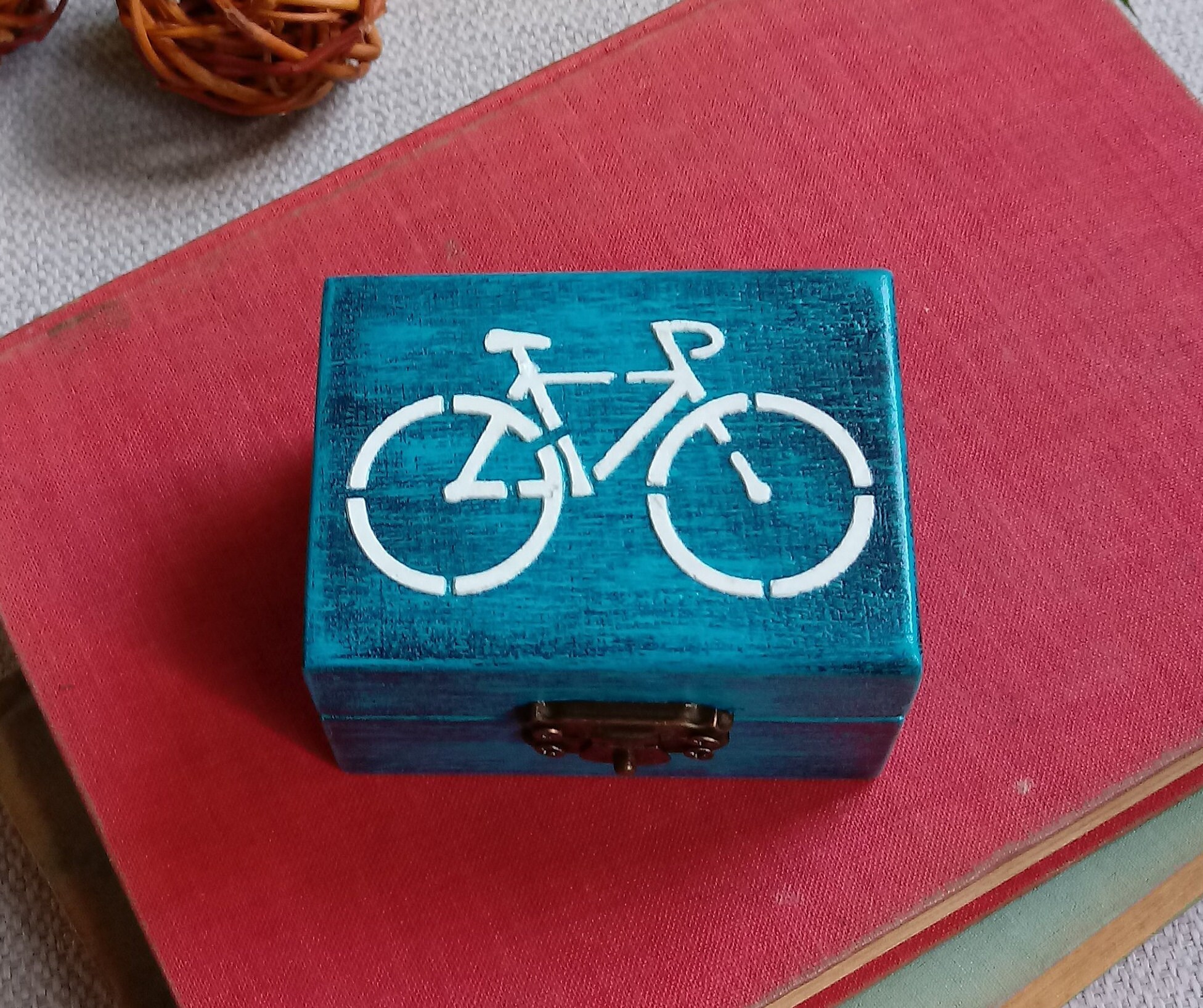 Small Blue Wooden Decorative Box for the Ring, Perfect Box for the ...