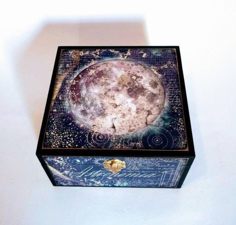 Moon Box Cosmos Box Wooden Decorative Box Mystical Box - Etsy