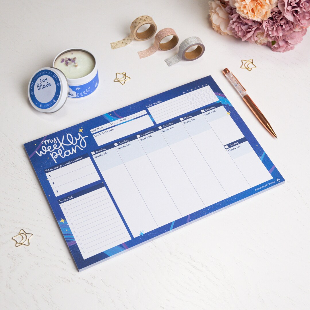 My Weekly Plan Notepad | A4 Desk Planner Pad| - Etsy
