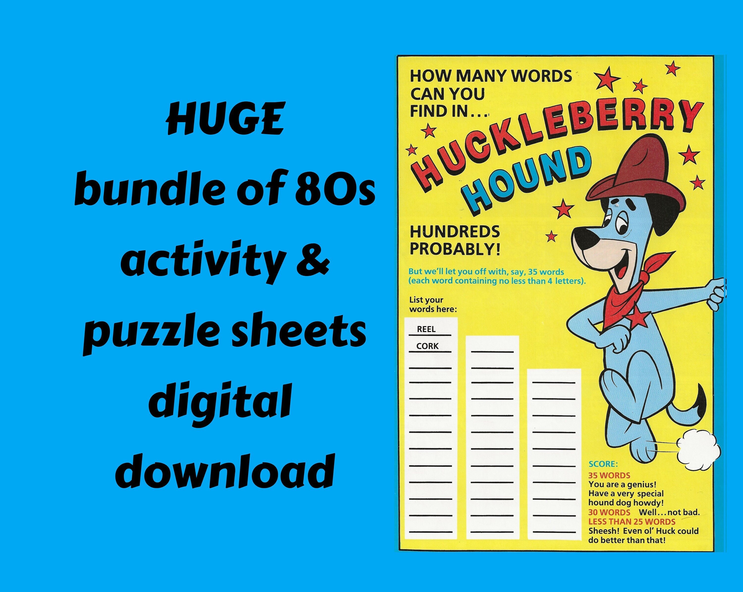 80s Nostalgia Activity Sheets: Retro Puzzle Bundle (digital Download ...