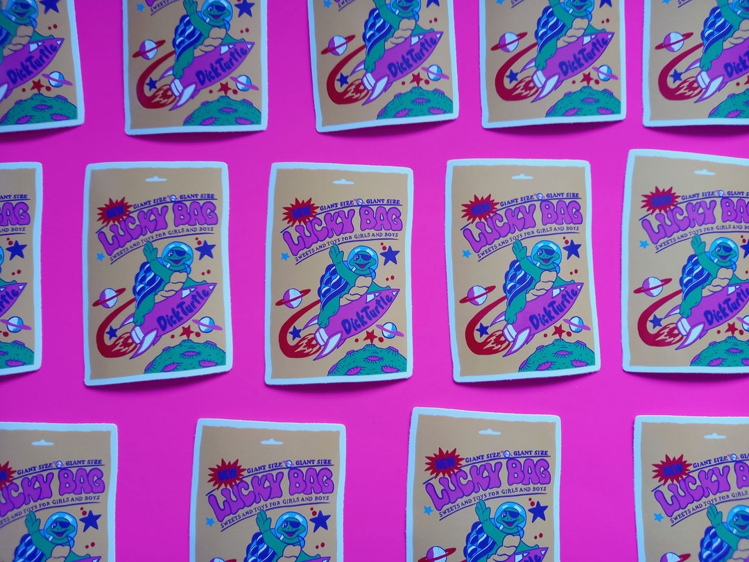 Dick Turtle Lucky Bag Vinyl Sticker | 90s Kid Retro Nostalgia - Etsy