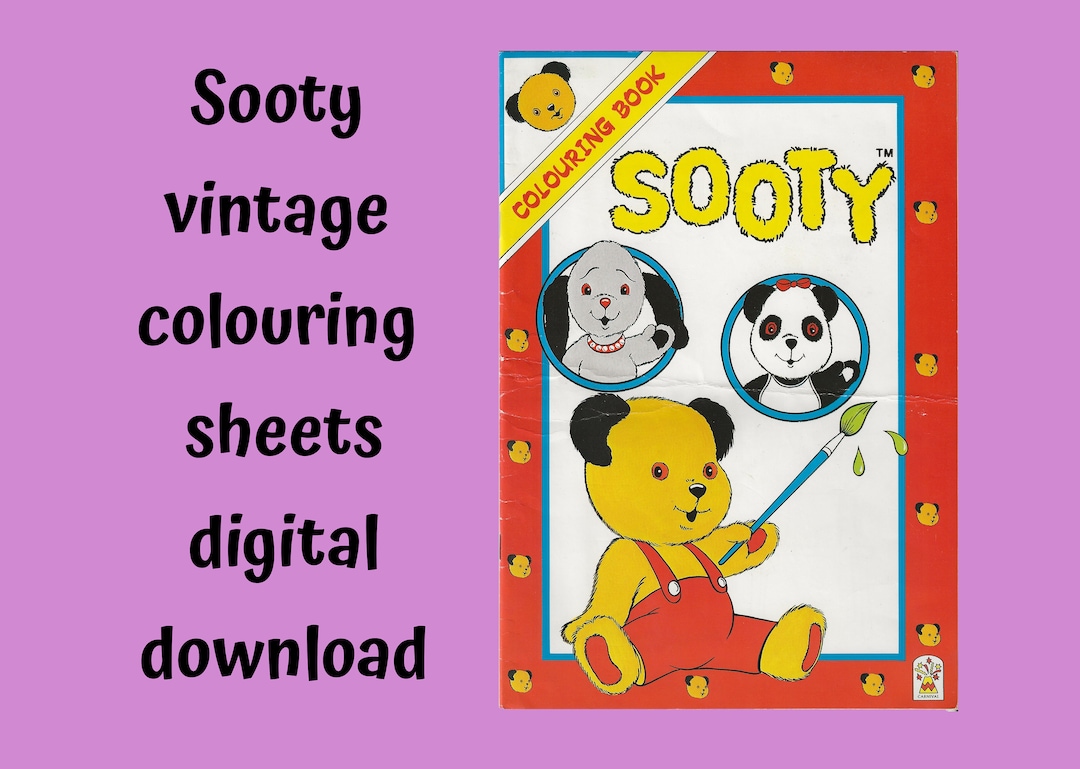 Sooty Colouring Pages Digital Printable Files (vintage 1989) 80s 90s ...
