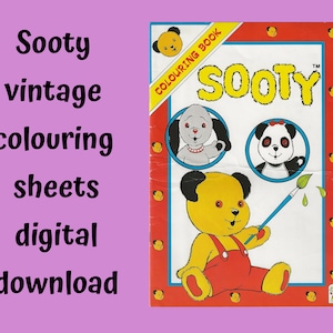 Sooty Colouring Pages Digital Printable Files (vintage 1989) 80s 90s ...