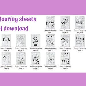 Sooty Colouring Pages Digital Printable Files (vintage 1989) 80s 90s ...