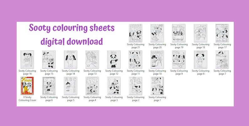 Sooty Colouring Pages Digital Printable Files (vintage 1989) 80s 90s ...