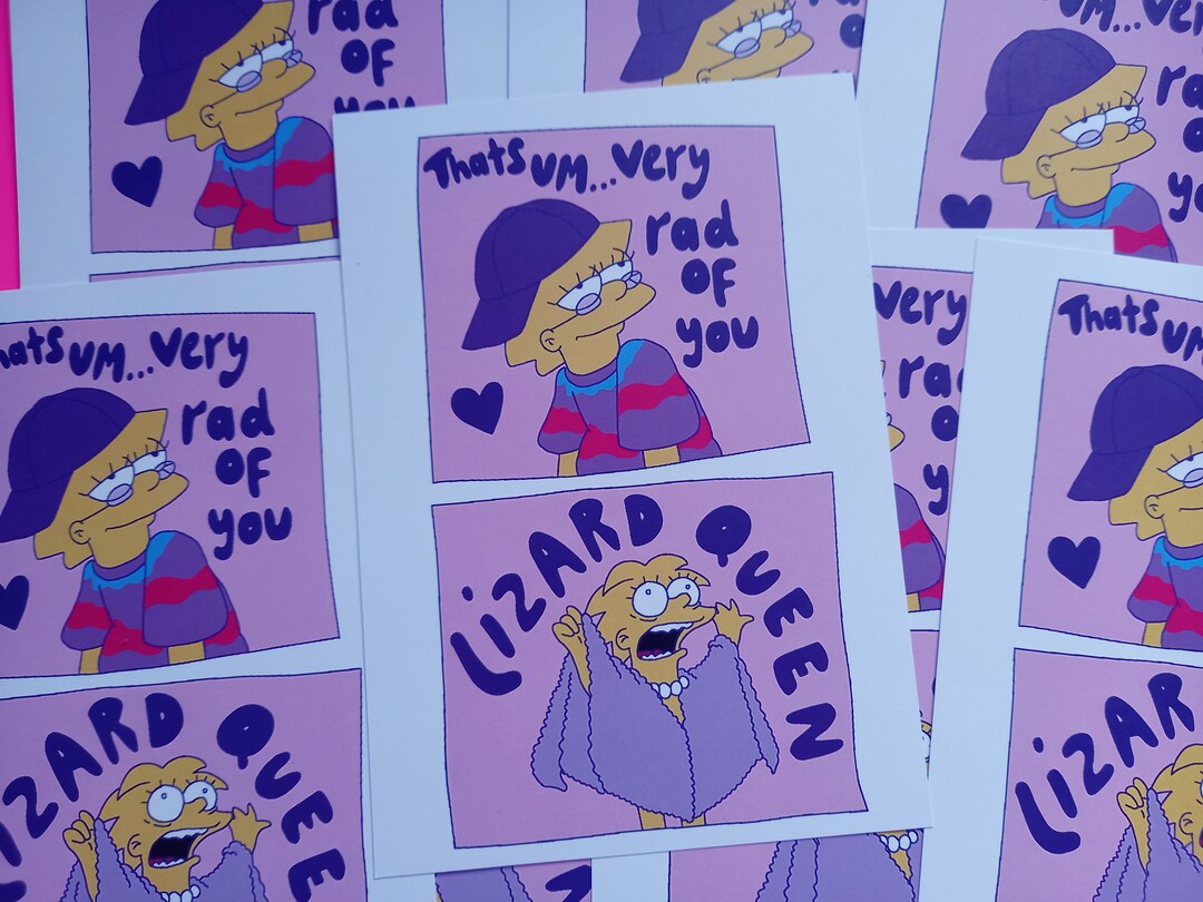 Lisa Lizard Queen A5 Print Cool Lisa Very Rad of You Y2K 90s Aesthetic ...