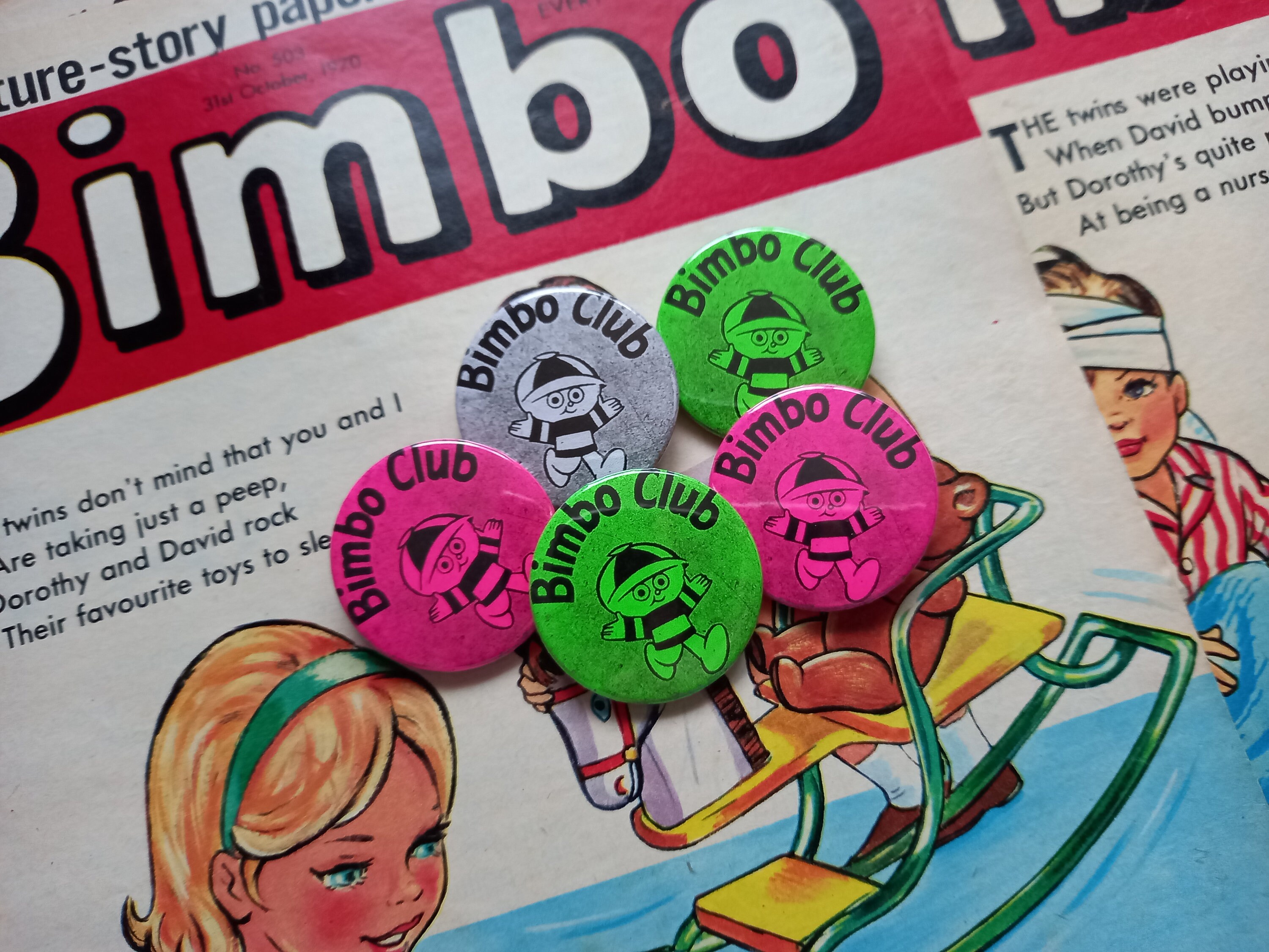 Bimbo Club Badge Pins Buttons Retro Kids 70s 80s Nostalgic | Etsy