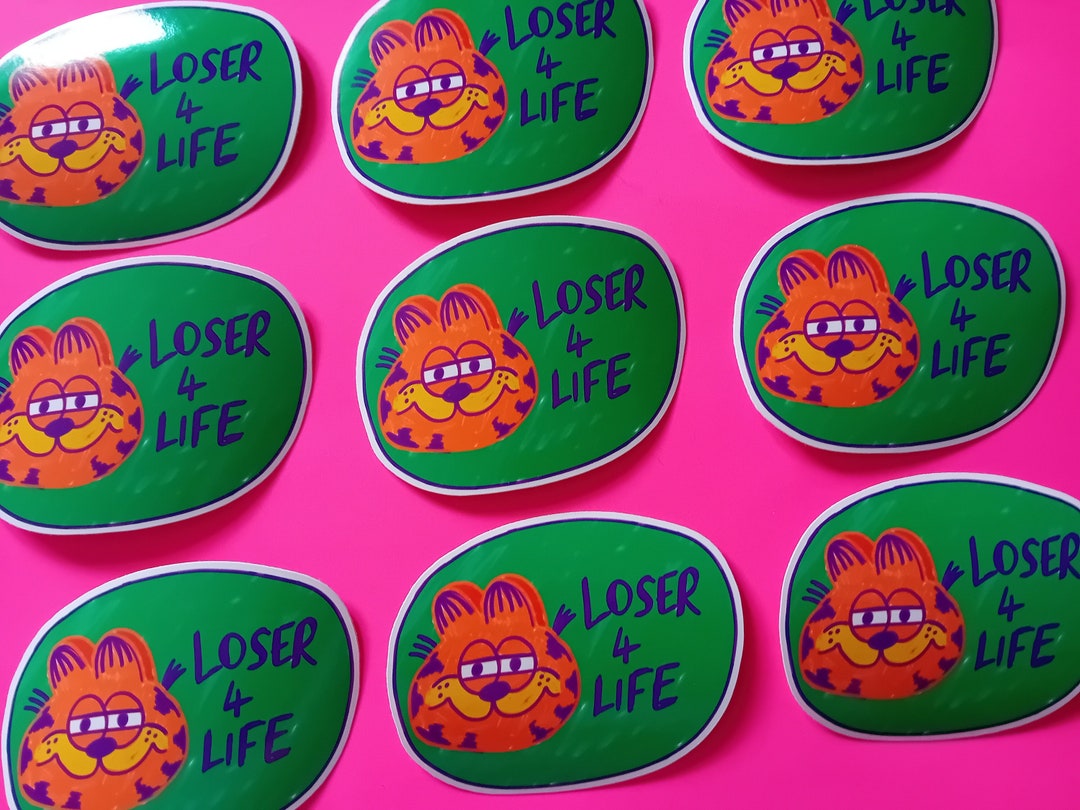 Loser 4 Life Vinyl Sticker | 80s 90s Kid Retro Orange Cat - Etsy