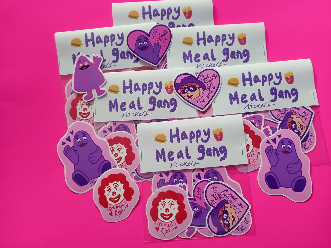 Happy Meal Gang Vinyl Sticker Pack 80s 90s Kid Retro Grimace Ronald ...