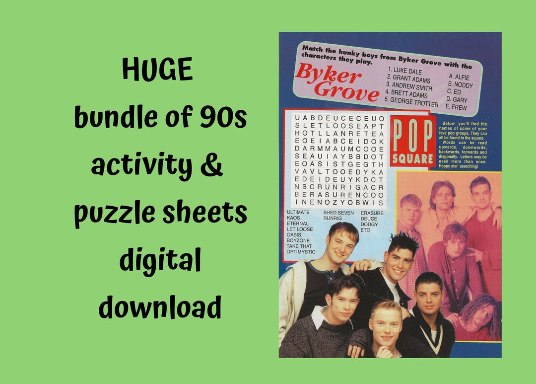 90s Activity Sheets Digital Download Huge Bundle to Print at - Etsy