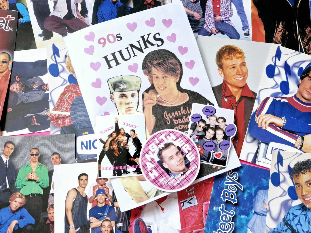 90s Hunks Zine Pack | Boybands Throwback Stickers Vintage Postcard Y2k ...