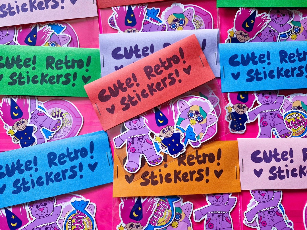 90s Retro! Sticker Pack | 90s Kid Nostalgia Toys Trolls Doodle Bear ...