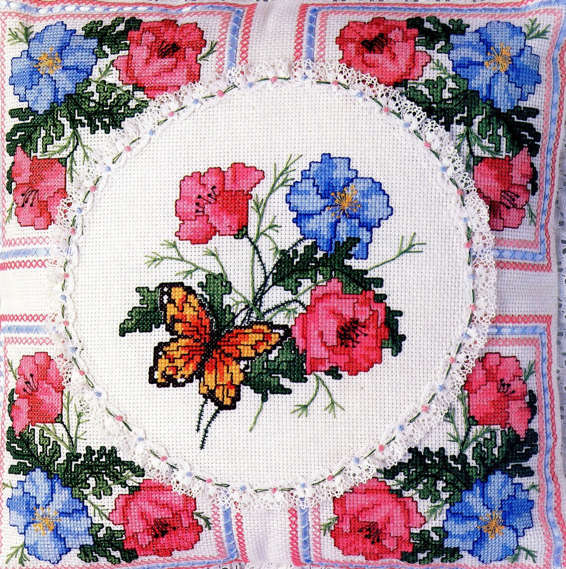 Candamar Designs Counted Cross Stitch Pink and Blue - Etsy