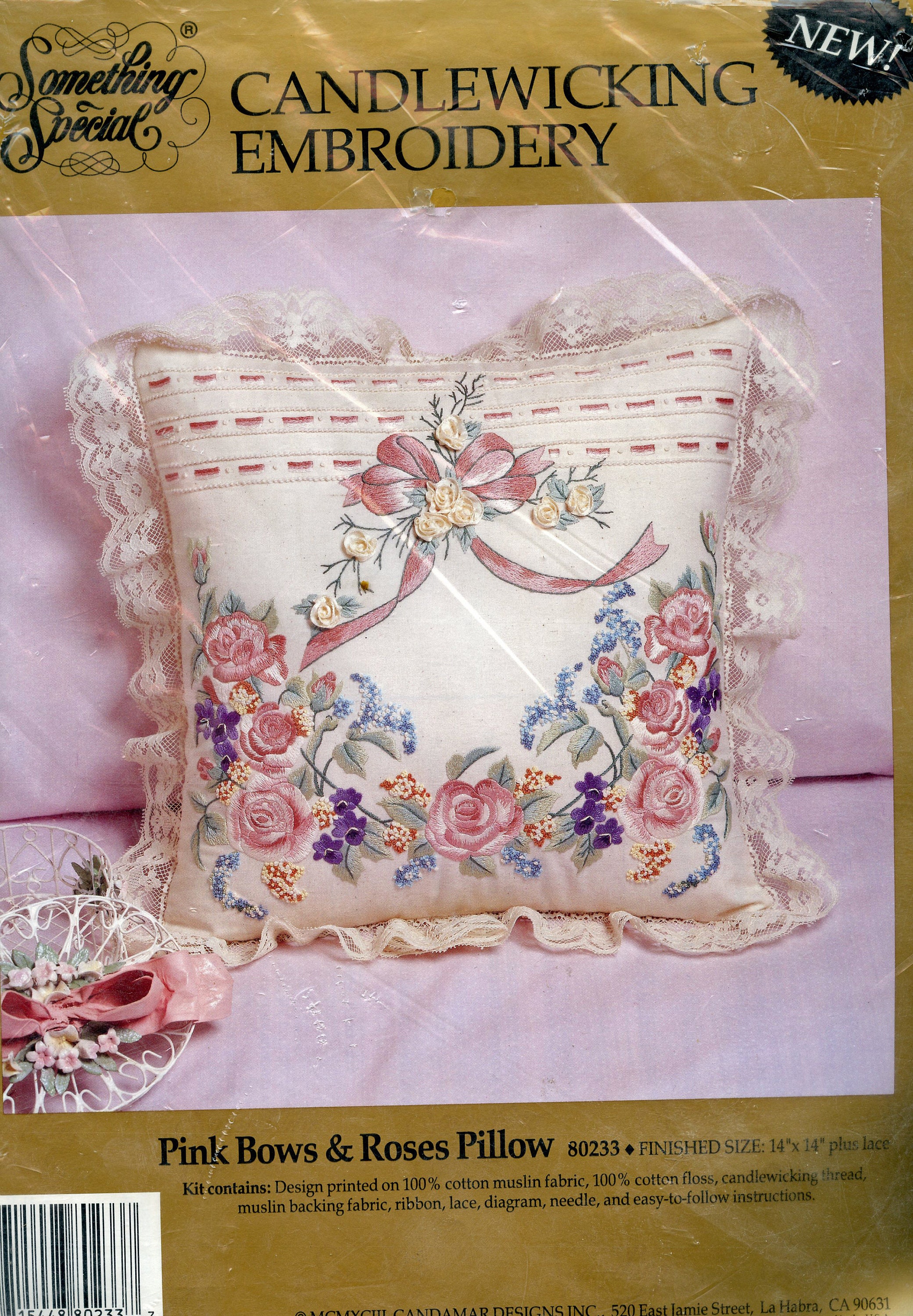 Candamar Designs Something Special Embroidery Pink Bows and Roses ...
