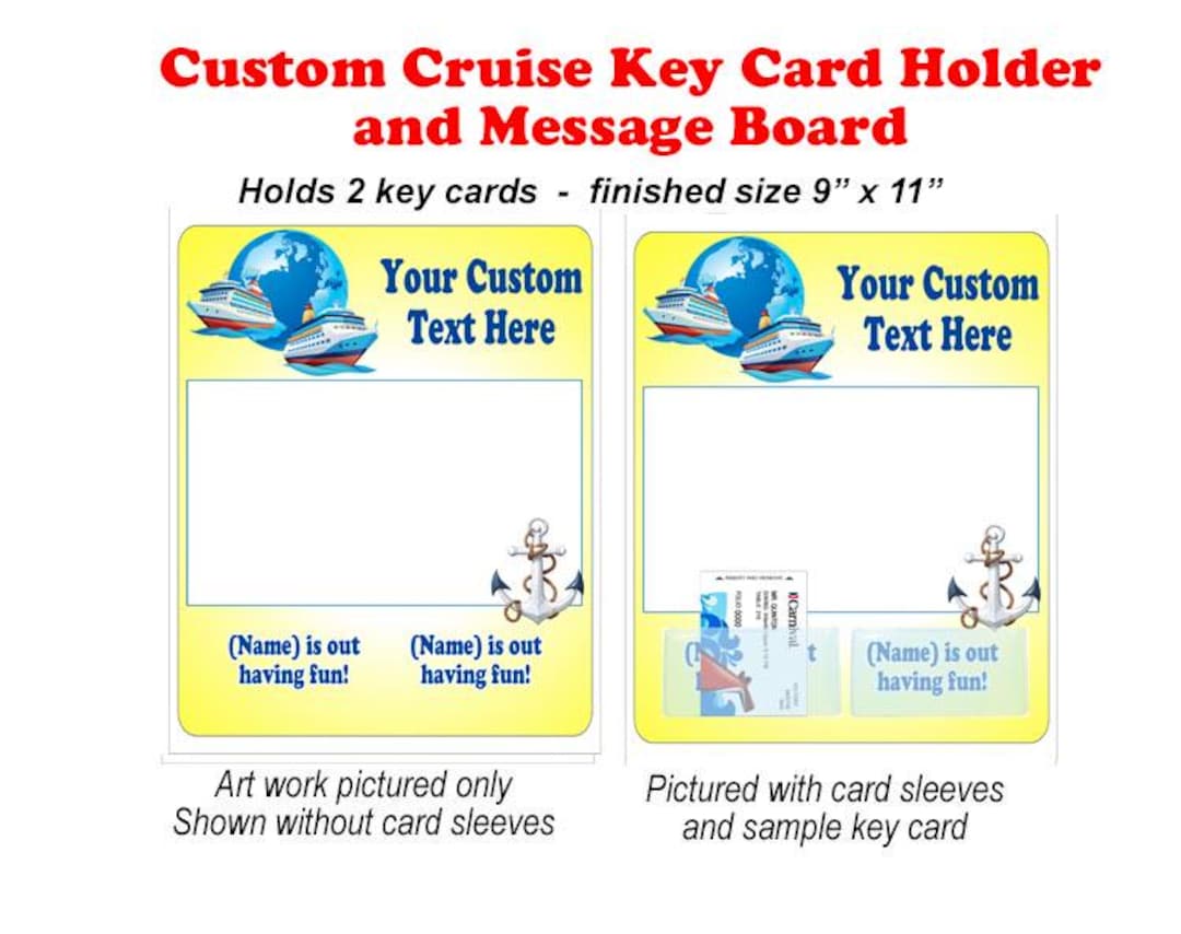 Cruise Ship Key Card Holder and Message Board Magnet. Custom Magnet 9 ...