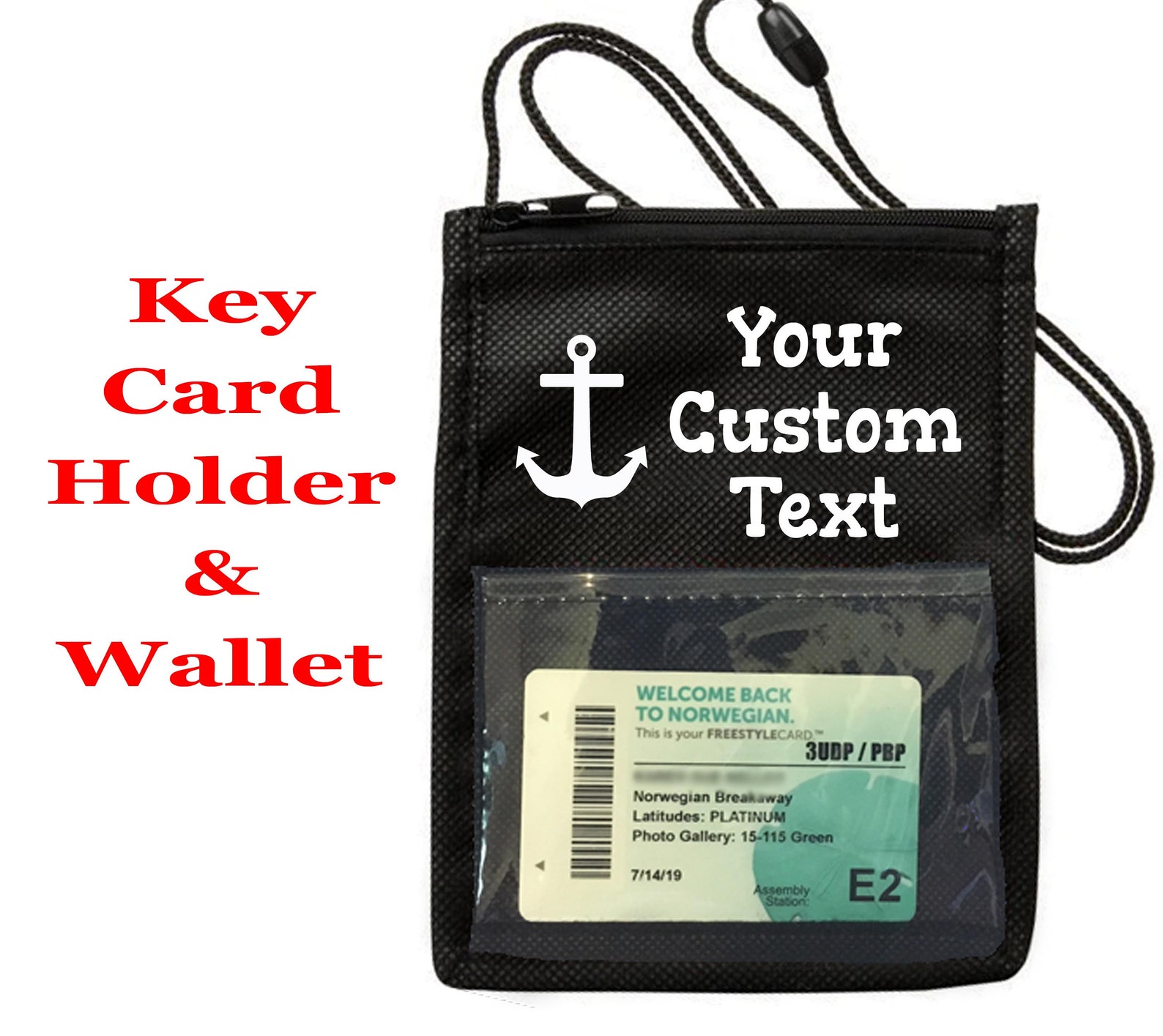 Cruise Ship Key Card Holder. Custom Basic Holder With Your Custom Text ...