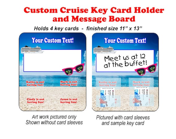 Cruise Ship Key Card Holder and Message Board Magnet. Custom | Etsy