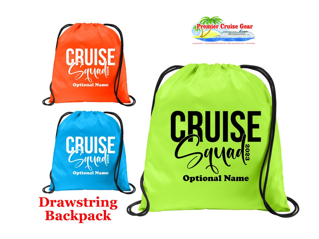Cruise and Beach Theme Cinch Pack. Drawstring Cinch Backpack With Name ...