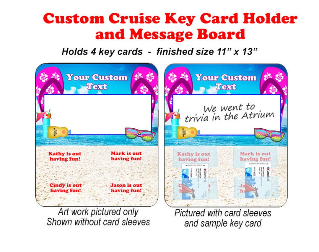 Cruise Ship Key Card Holder and Message Board Magnet. Custom Magnet 11 ...