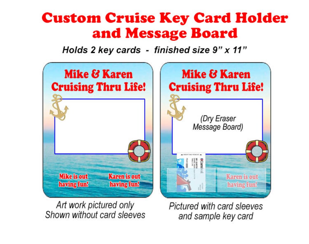 Cruise Ship Key Card Holder and Message Board Magnet. Custom Magnet 9 ...