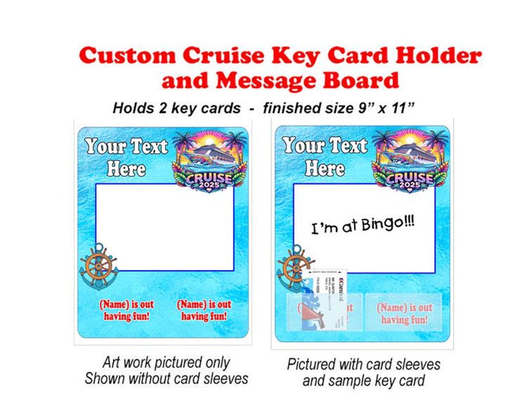 Cruise Ship Key Card Holder and Message Board Magnet. Custom Magnet 9 ...