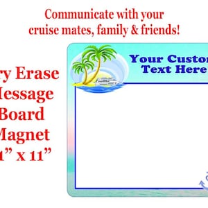 Cruise Ship Door Magnet. Dry Erase Message Board Magnet. 11" X 11 ...
