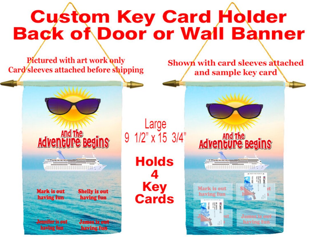 Cruise Ship Key Card Holder Banner. Holds 4 Key Cards. Hang - Etsy
