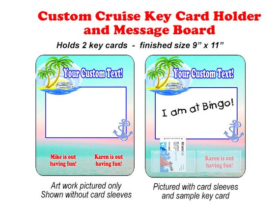 Cruise Ship Key Card Holder and Message Board Magnet. Custom - Etsy