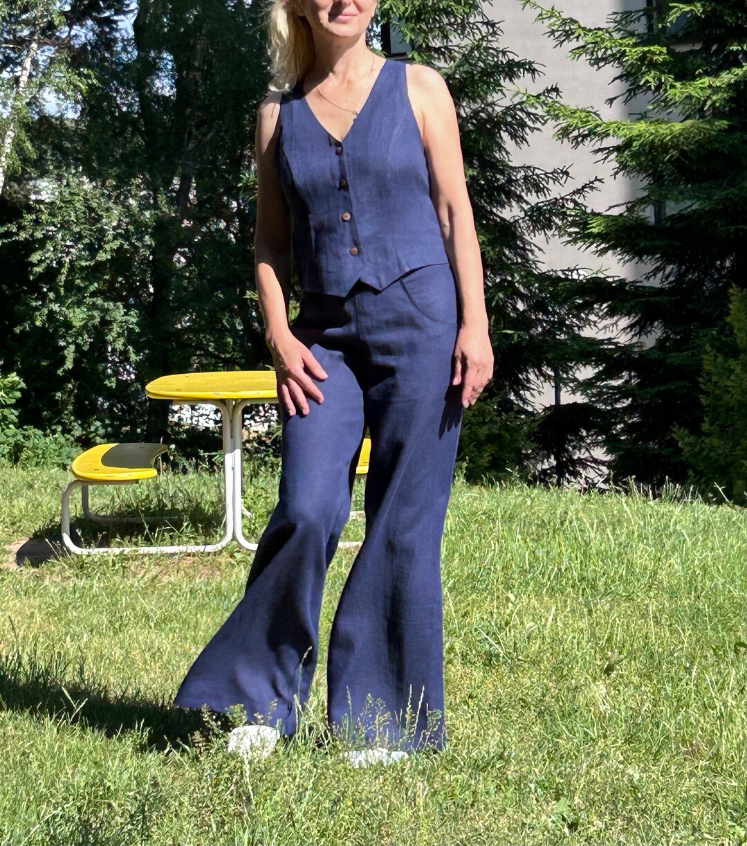 Linen Vest and Trouser. Linen Set. Summer Linen Set. Linen Clothing ...