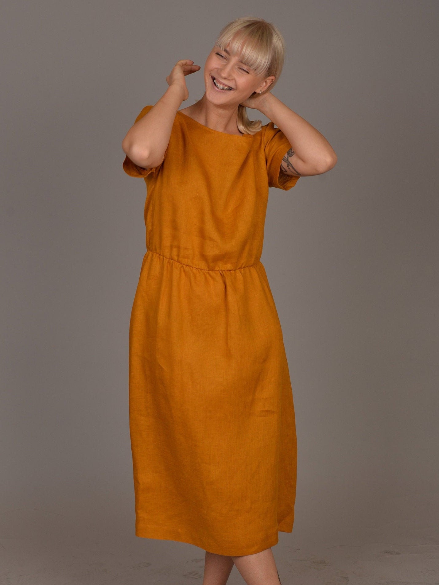 Linen Dress Summer Linen Dress Womans Clothing Handmade By Elendo