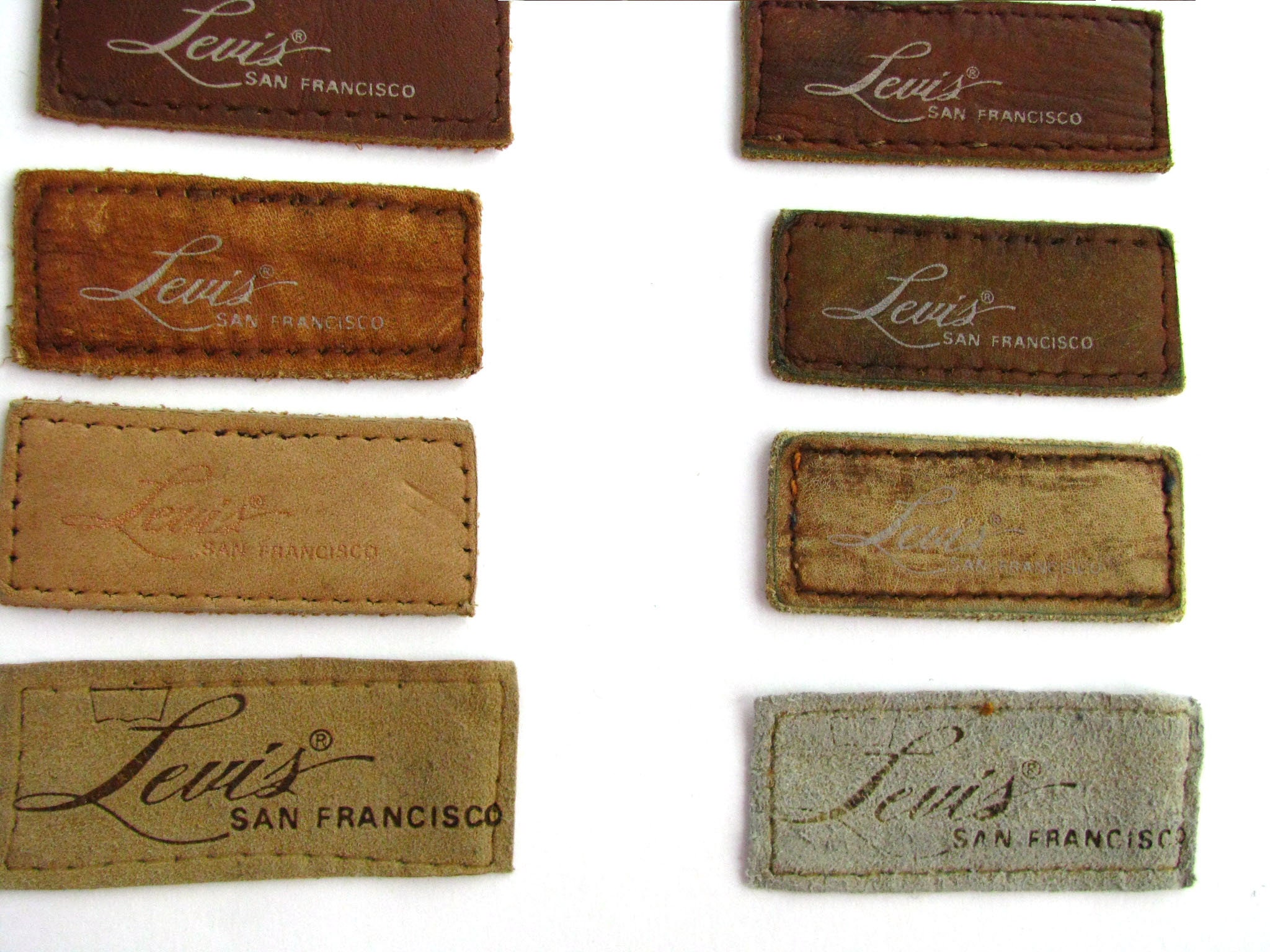 Original Vintage Levis Brand Leather Patches, Reclamed Vintage Jeans ...
