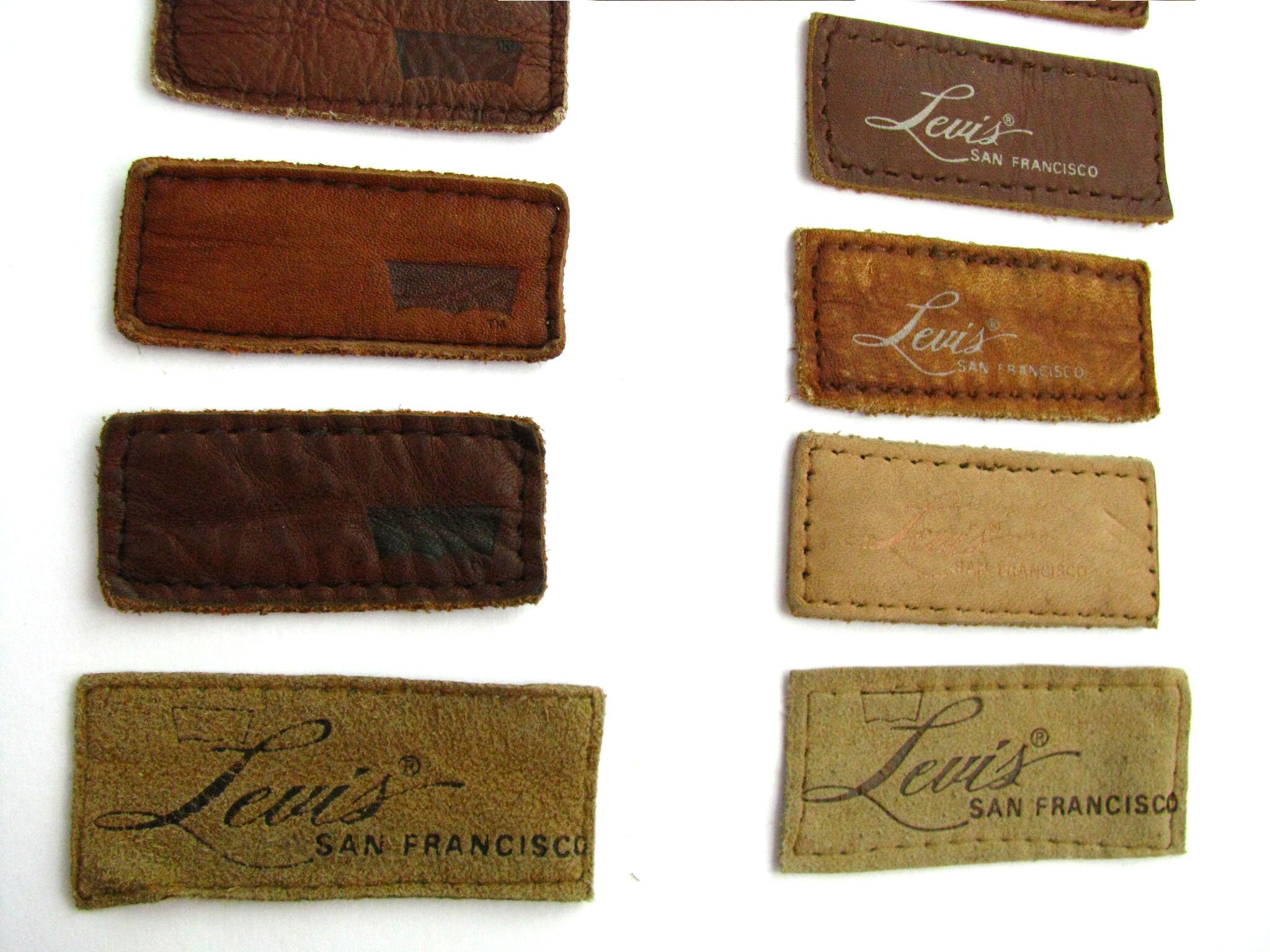Original Vintage Levis Brand Leather Patches, Reclamed Vintage Jeans ...