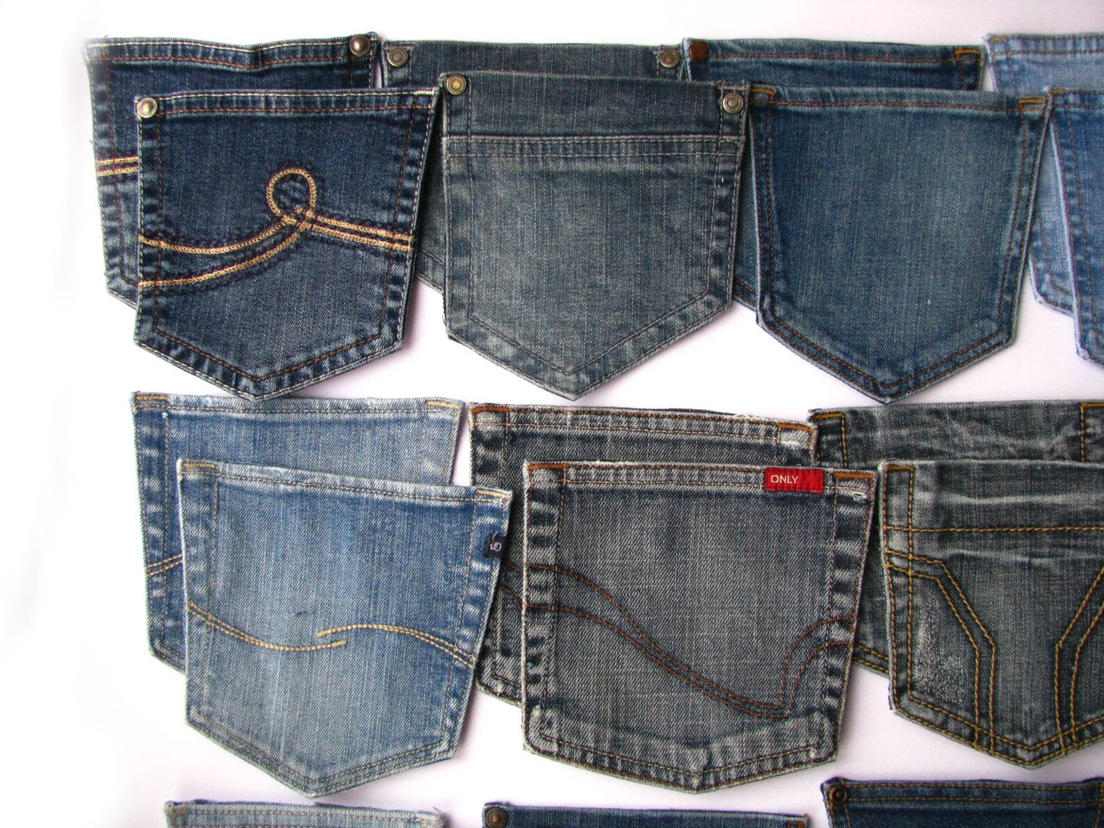 25 Recycled Jeans Silverware Pockets Set Adult Blue Jeans - Etsy