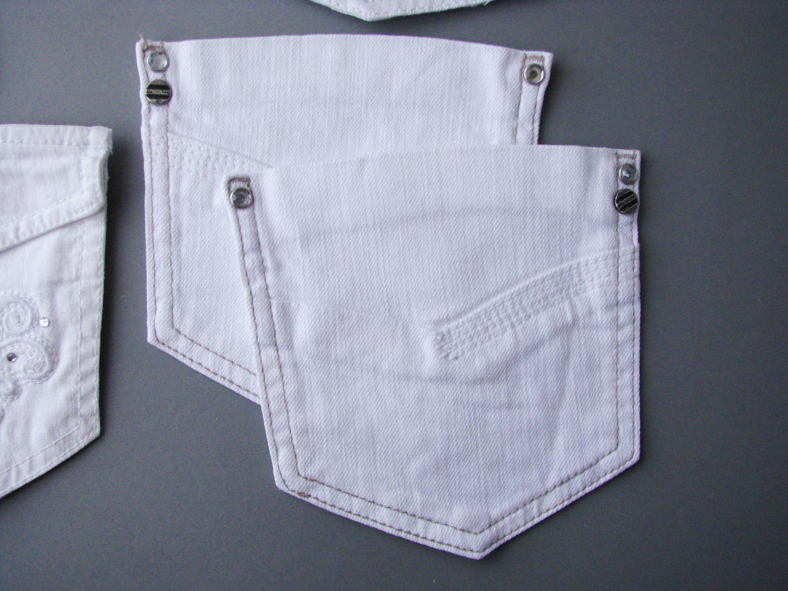 12 Recycled White Jeans Back Pockets With Base Fabric White - Etsy