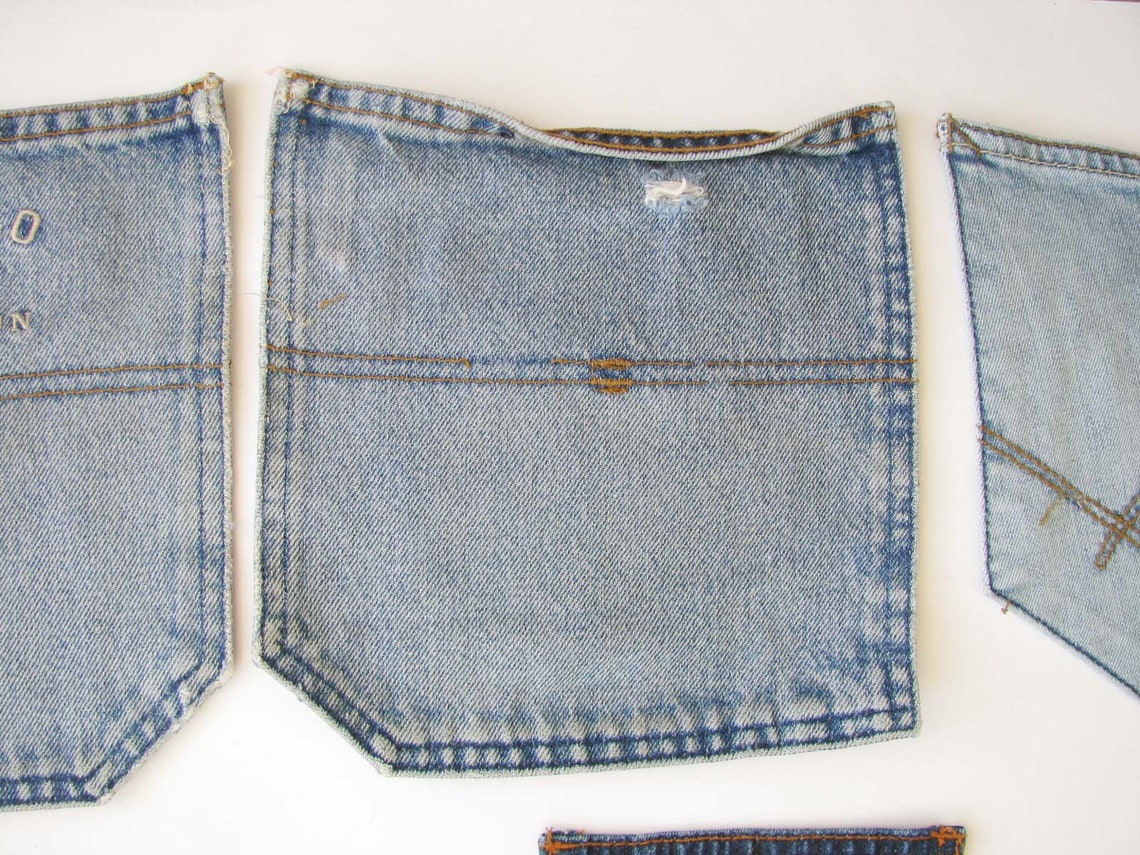 14 Unseamed Back Jeans Pockets Reclaimed Pockets Detached - Etsy