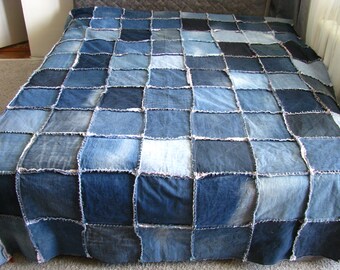Denim Rag Quilt - Etsy