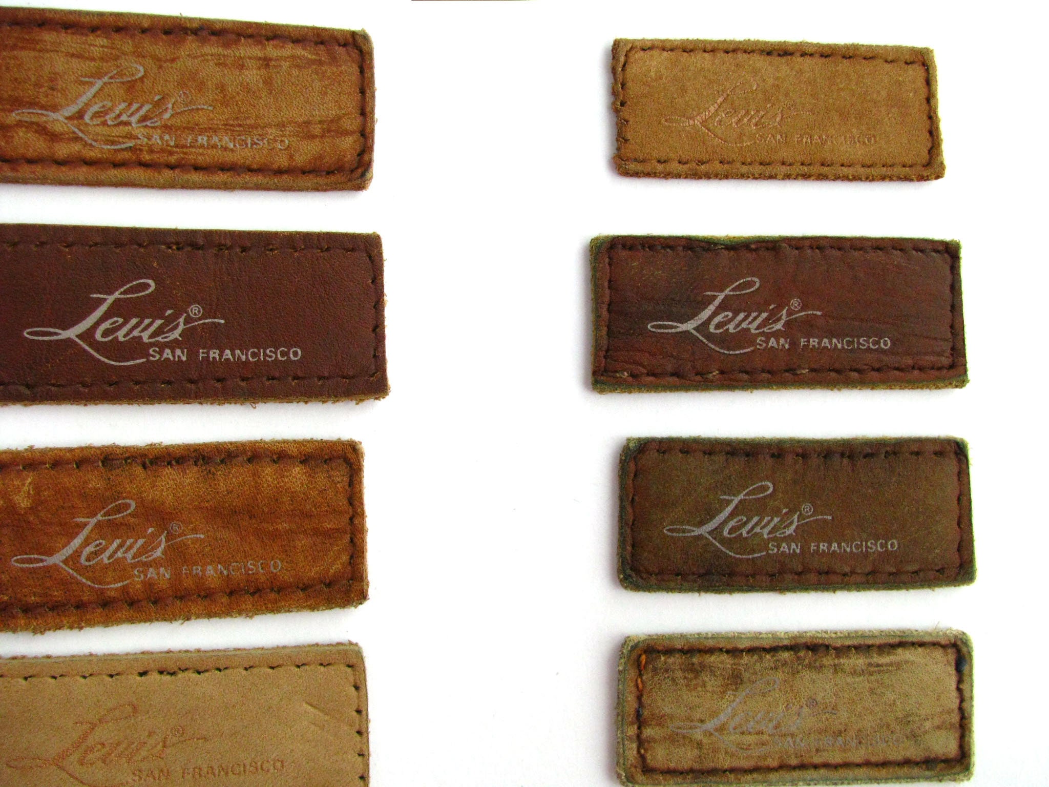 Original Vintage Levis Brand Leather Patches, Reclamed Vintage Jeans ...