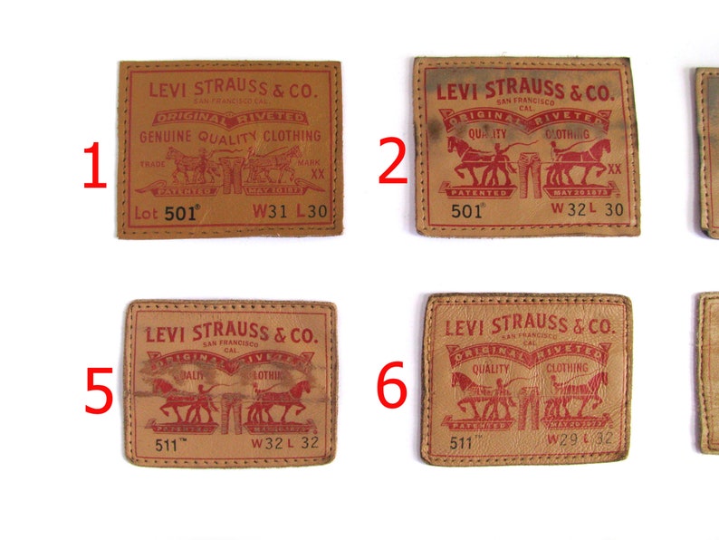 Original Vintage Levis Leather Brand Patches, Reclamed Vintage Jeans ...