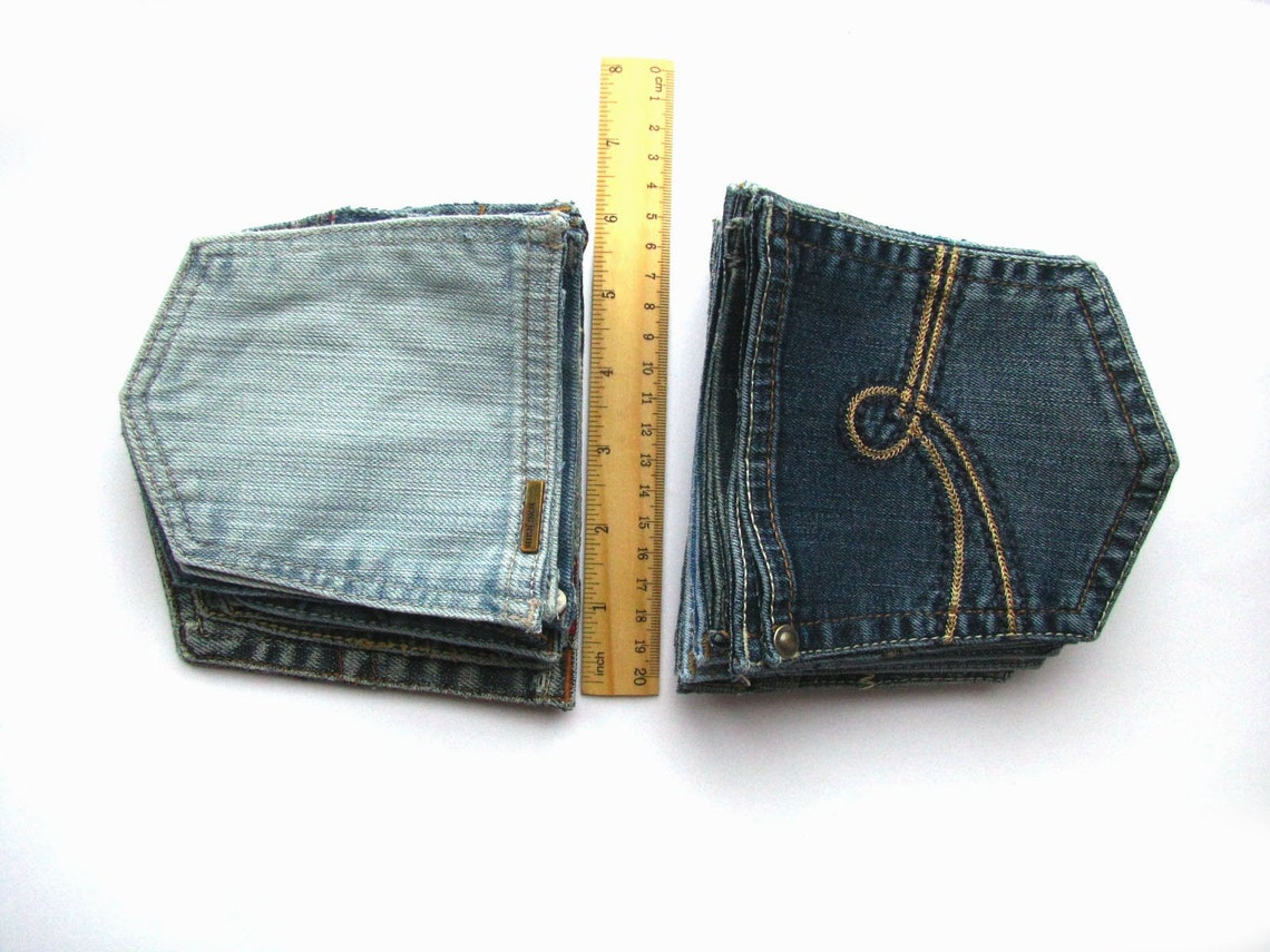25 Recycled Jeans Silverware Pockets Set Adult Blue Jeans - Etsy