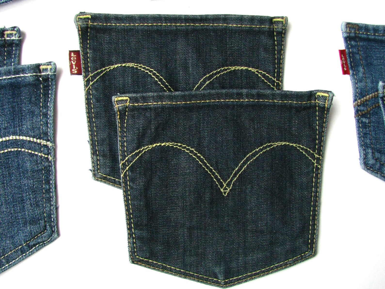 12 Red Tab Pockets Bundle, Original Two Horses Jeans Silverware Pockets ...
