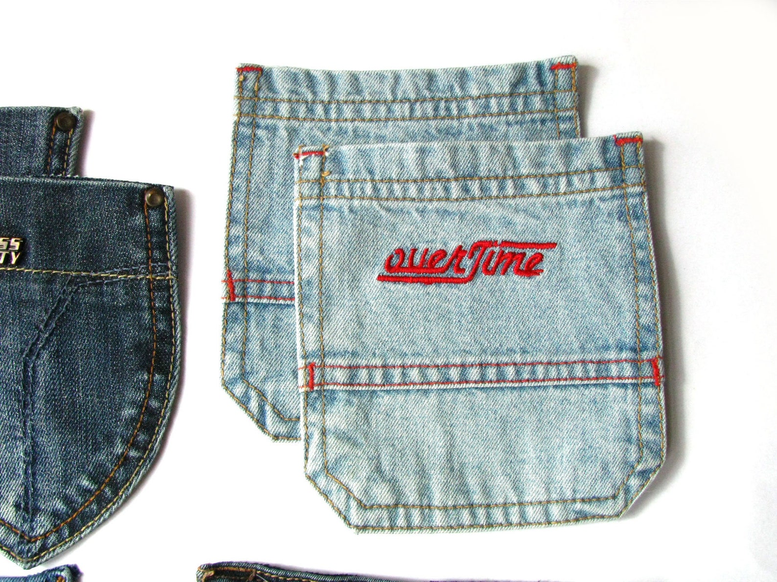 14 Recycled Jeans Silverware Pockets Set Adult Blue Jeans - Etsy