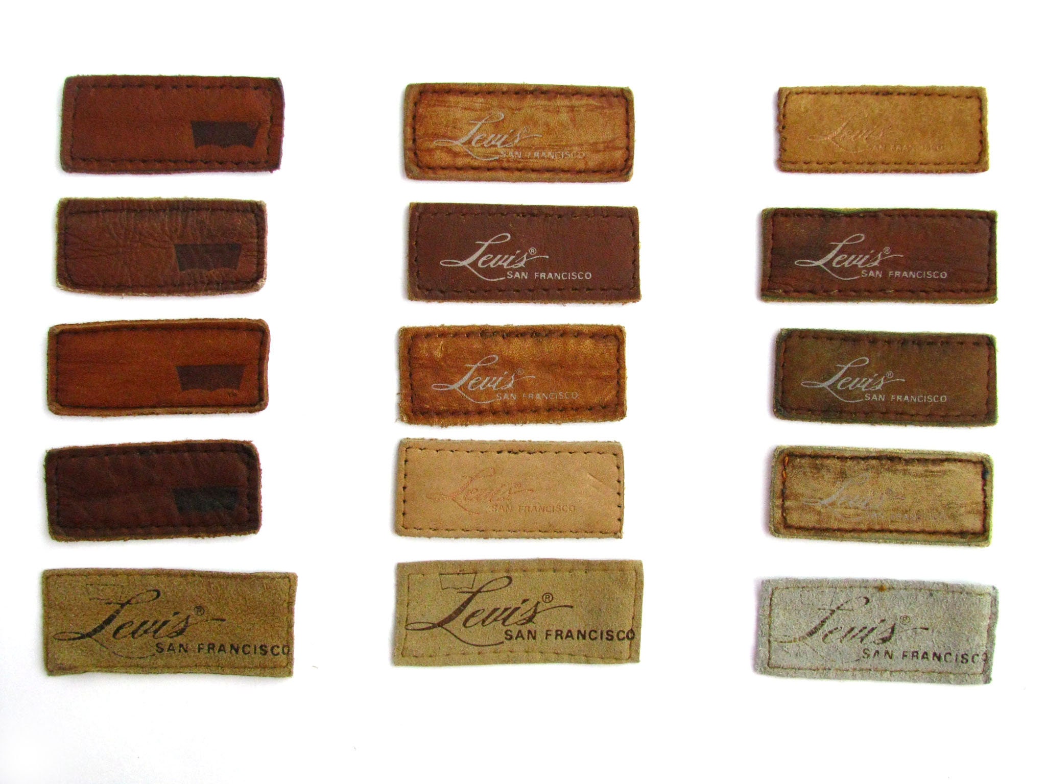 Original Vintage Levis Brand Leather Patches, Reclamed Vintage Jeans ...