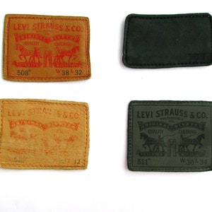 Original Vintage Levis Leather Brand Patches, Reclamed Vintage Jeans ...