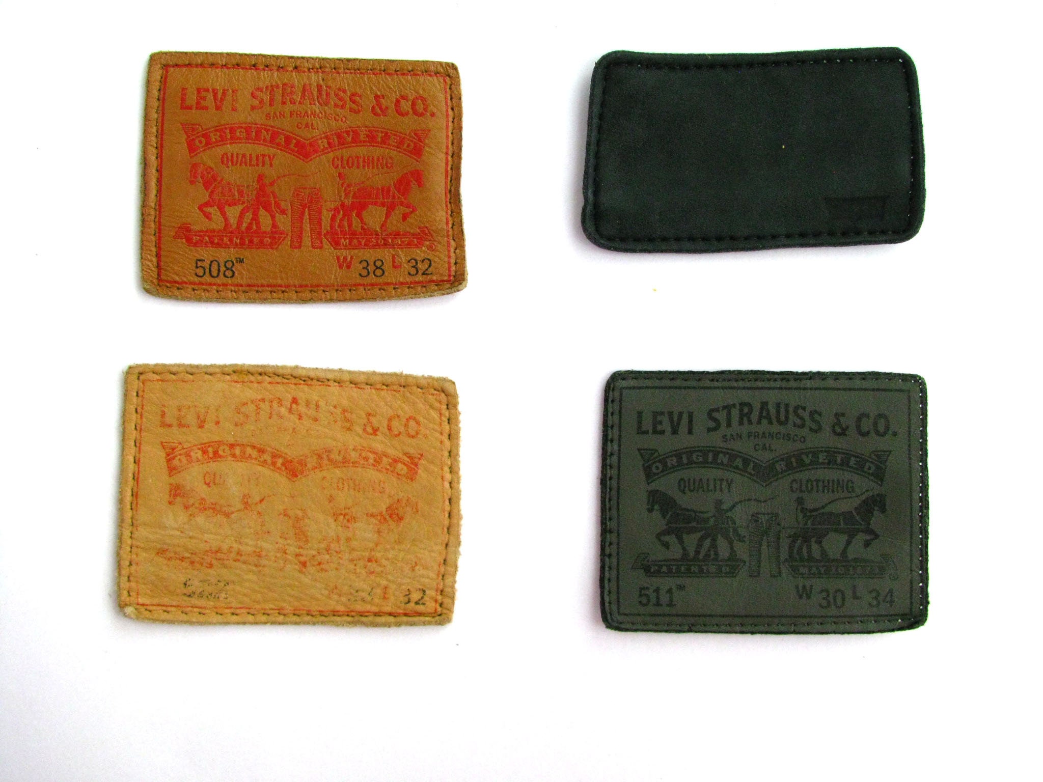 Original Vintage Levis Leather Brand Patches, Reclamed Vintage Jeans ...