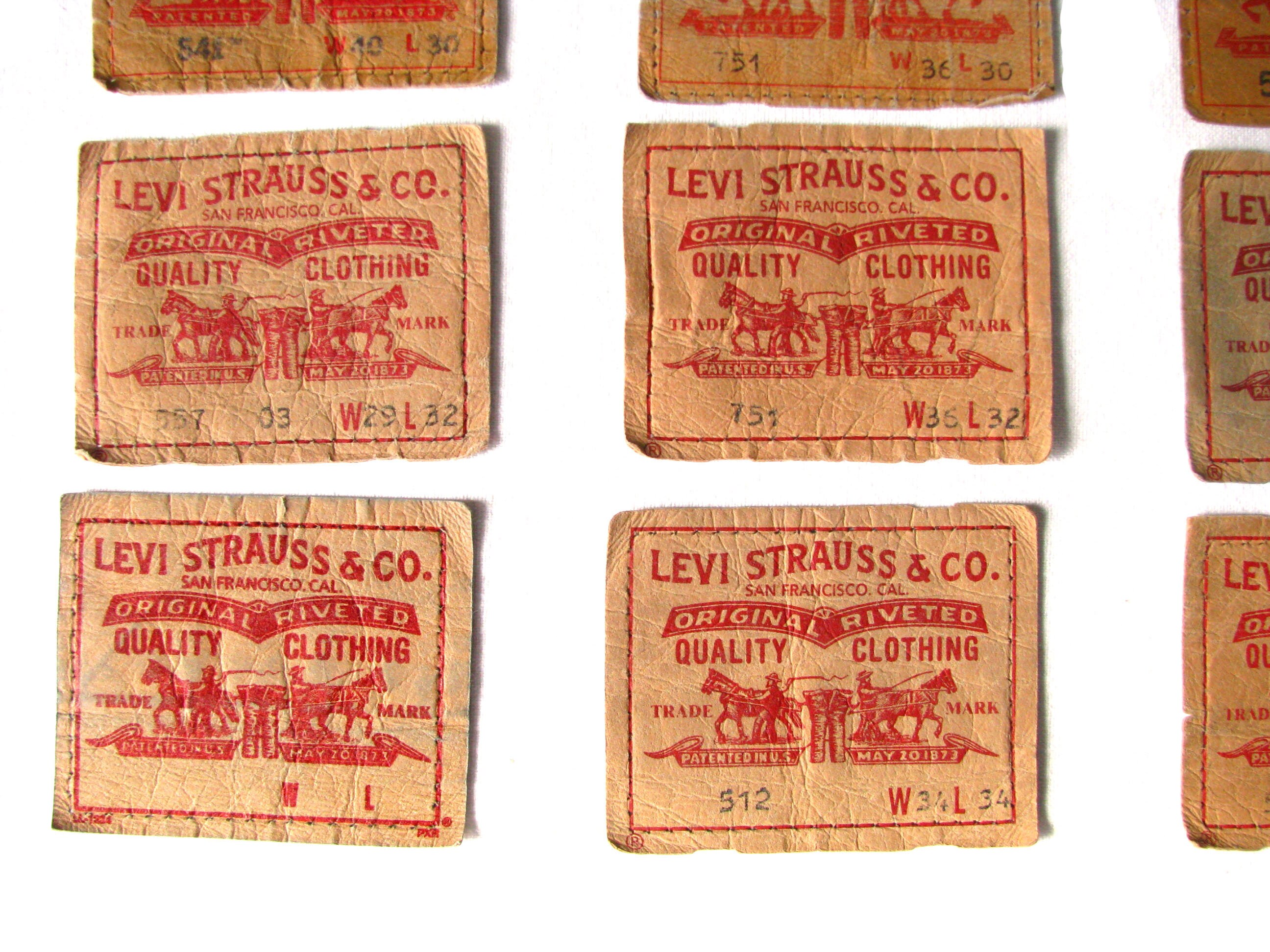Original Vintage Levis Brand Patches, Reclamed Vintage Jeans Paper ...