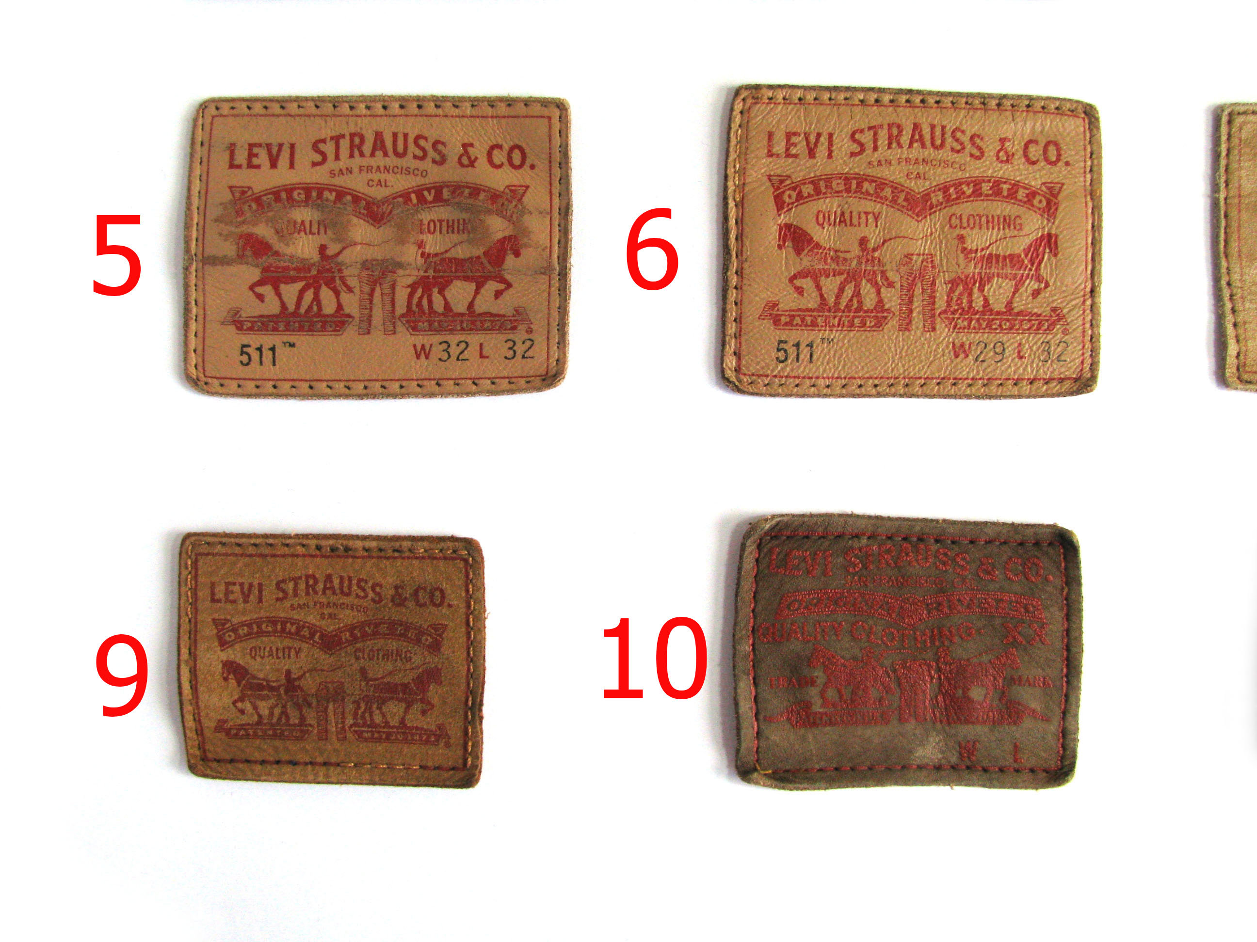 Original Vintage Levis Leather Brand Patches, Reclamed Vintage Jeans ...