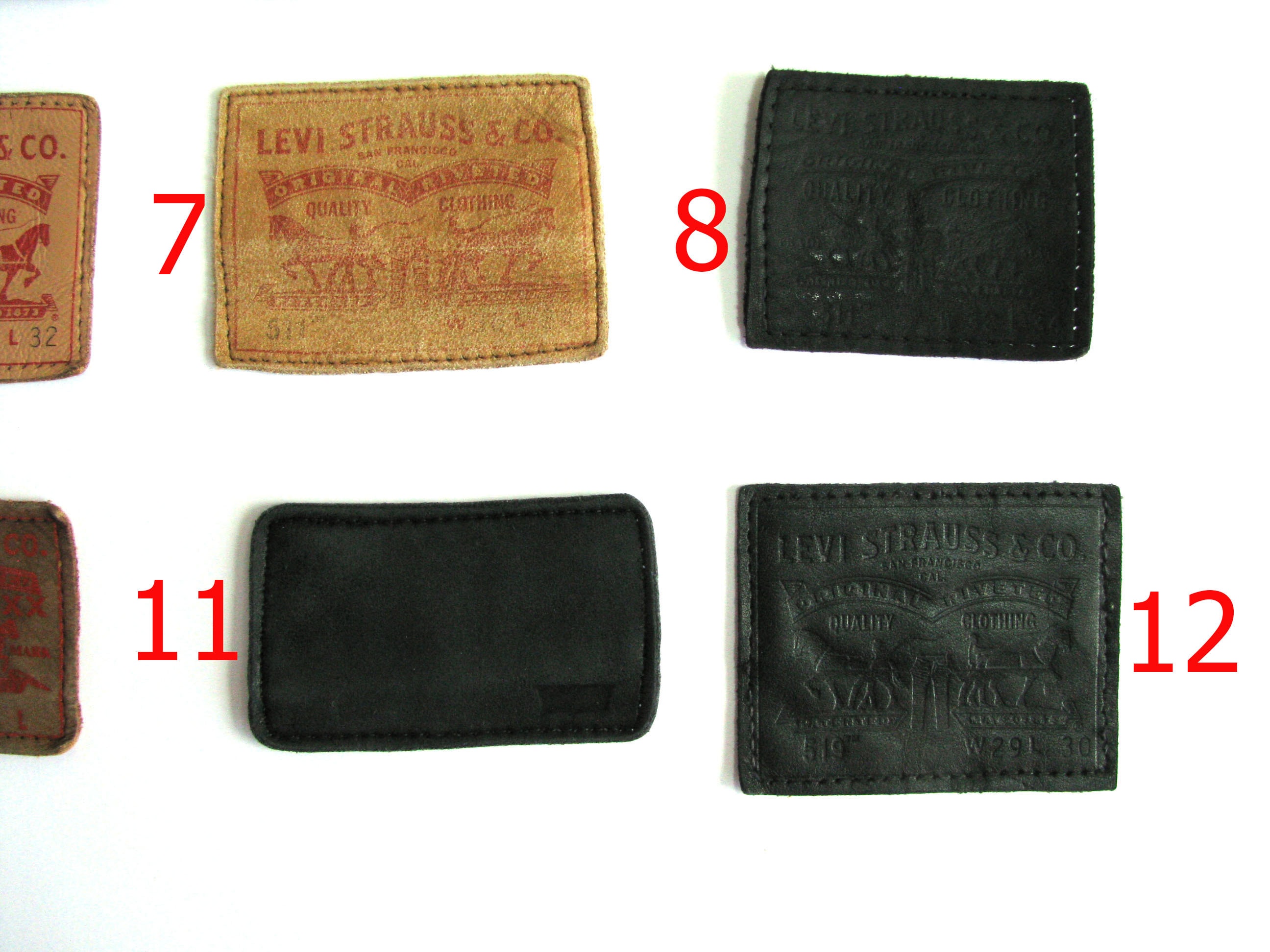 Original Vintage Levis Leather Brand Patches, Reclamed Vintage Jeans ...