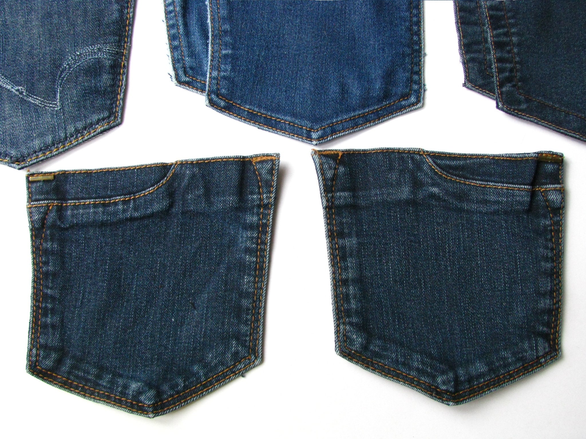 14 Recycled Jeans Silverware Pockets Set Adult Blue Jeans - Etsy