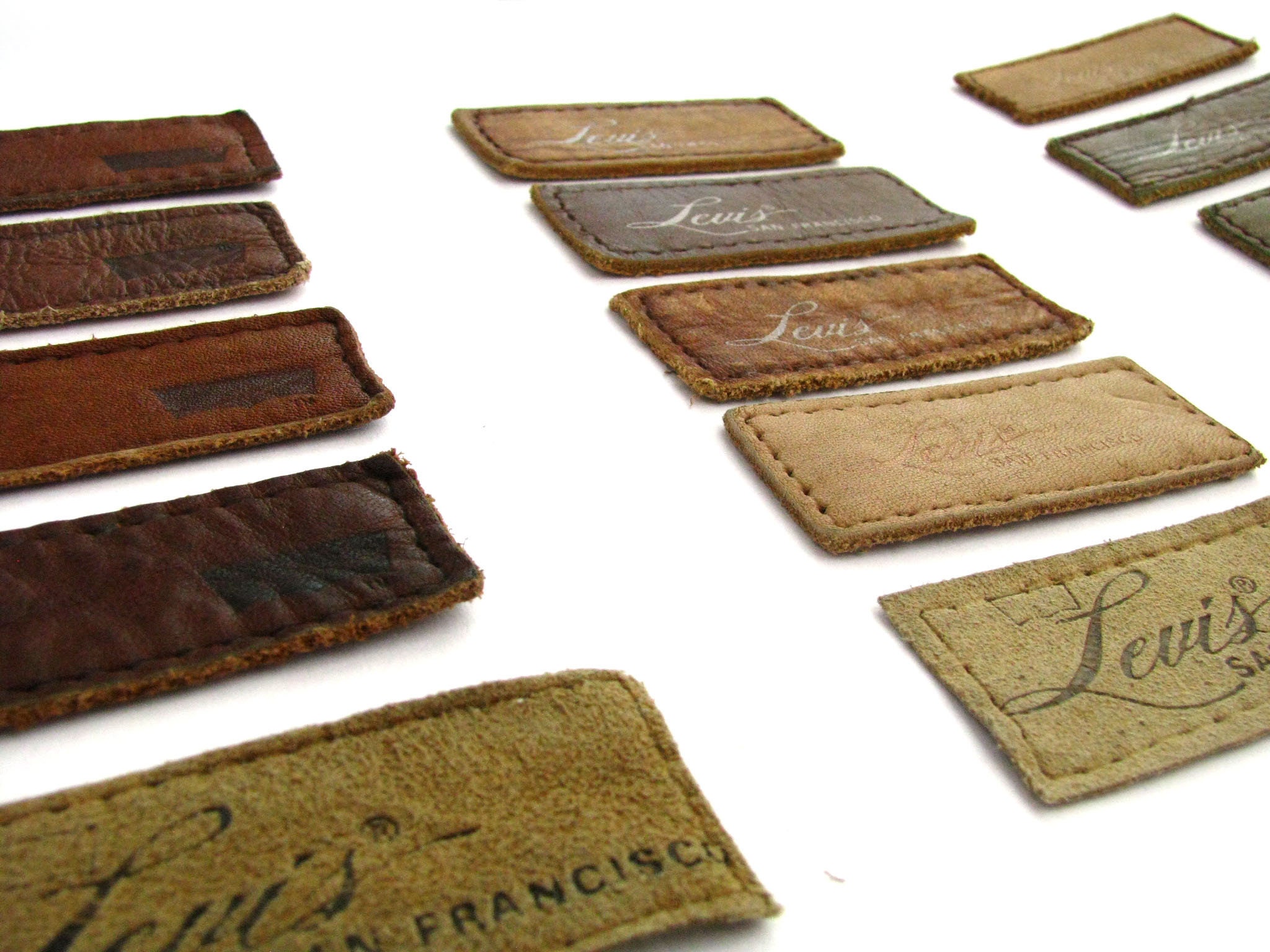 Original Vintage Levis Brand Leather Patches, Reclamed Vintage Jeans ...