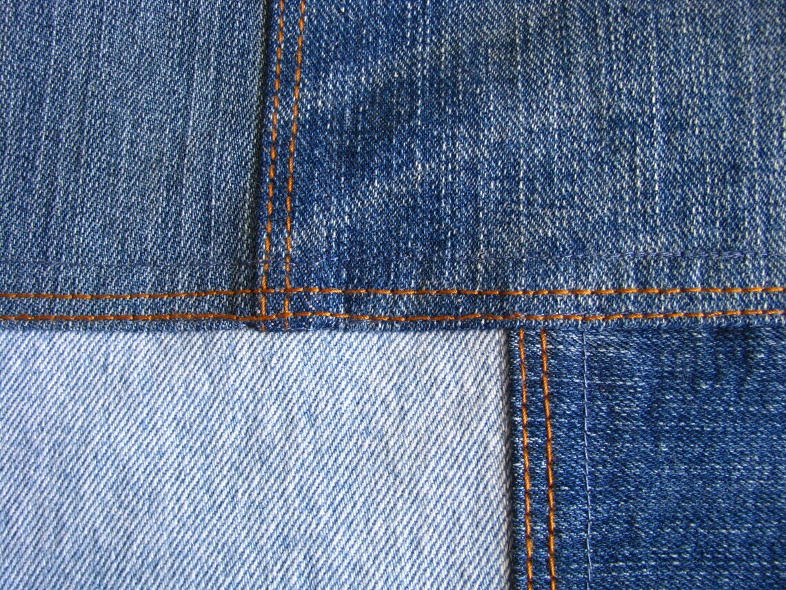 Two-sided Denim Quilt, Reclamed Jean Summer Blanket, Eco-friendly Denim ...